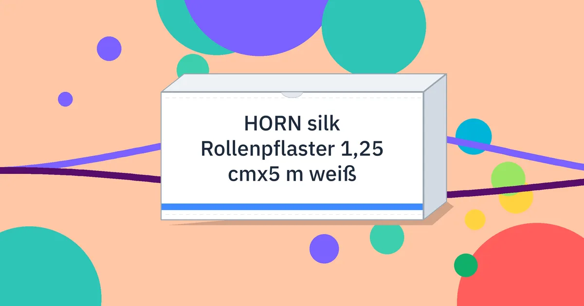 Symbolbild: Packung mit der Aufschrift HORN silk Rollenpflaster 1,25 cmx5 m weiß (PZN 04668054) – Verfügbarkeit und Bezug in Apotheken in Frankfurt am Main