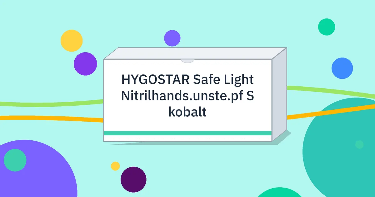 Symbolbild: Packung mit der Aufschrift HYGOSTAR Safe Light Nitrilhands.unste.pf S kobalt (PZN 20774643) – Verfügbarkeit und Bezug in Apotheken in Frankfurt am Main