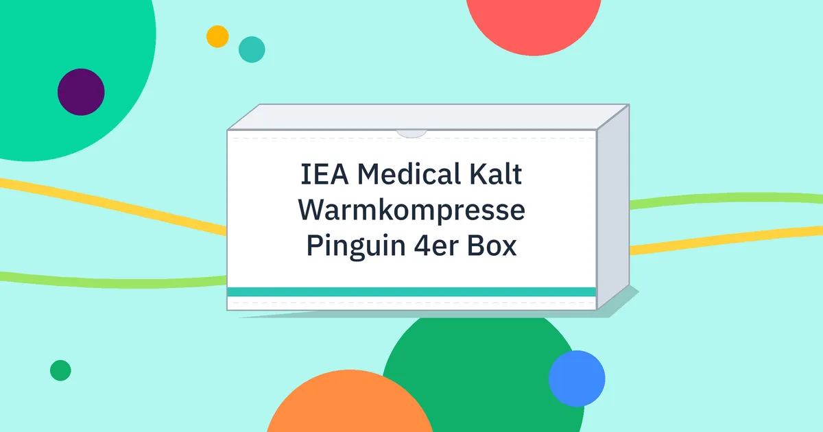 Symbolbild: Packung mit der Aufschrift IEA Medical Kalt Warmkompresse Pinguin 4er Box (PZN 20367984) – Verfügbarkeit und Bezug in Apotheken in Frankfurt am Main