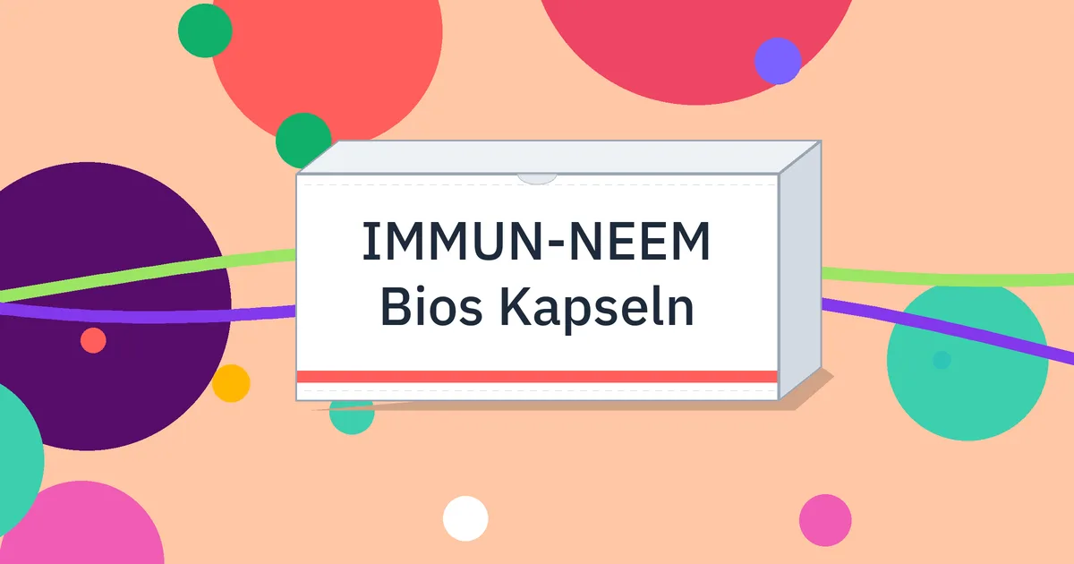 Symbolbild: Packung mit der Aufschrift IMMUN-NEEM Bios Kapseln (PZN 01270641) – Verfügbarkeit und Bezug in Apotheken in Frankfurt am Main
