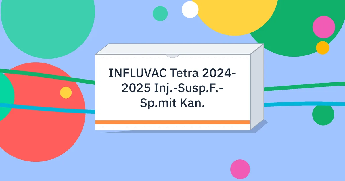 Symbolbild: Packung mit der Aufschrift INFLUVAC Tetra 2024-2025 Inj.-Susp.F.-Sp.mit Kan. (PZN 19150191) – Verfügbarkeit und Bezug in Apotheken in Frankfurt am Main