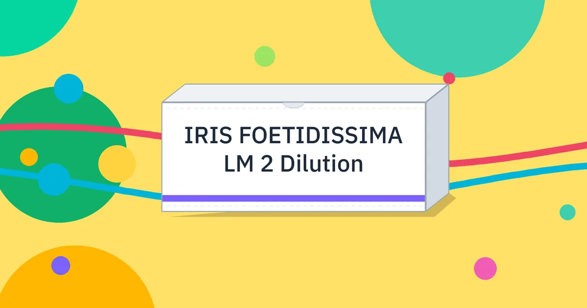 Symbolbild: Packung mit der Aufschrift IRIS FOETIDISSIMA LM 2 Dilution (PZN 12913786) – Verfügbarkeit und Bezug in Apotheken in Frankfurt am Main