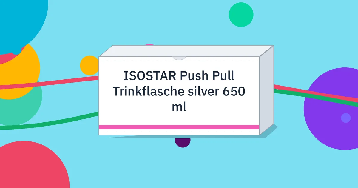 Symbolbild: Packung mit der Aufschrift ISOSTAR Push Pull Trinkflasche silver 650 ml (PZN 19639874) – Verfügbarkeit und Bezug in Apotheken in Frankfurt am Main