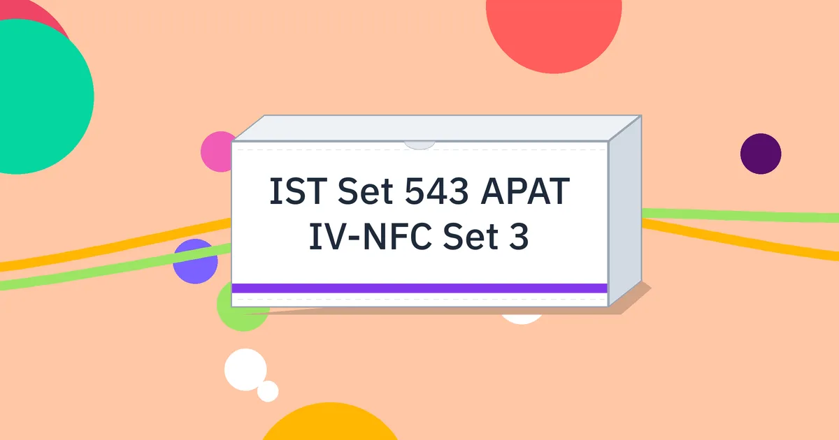 Symbolbild: Packung mit der Aufschrift IST Set 543 APAT IV-NFC Set 3 (PZN 19990235) – Verfügbarkeit und Bezug in Apotheken in Frankfurt am Main