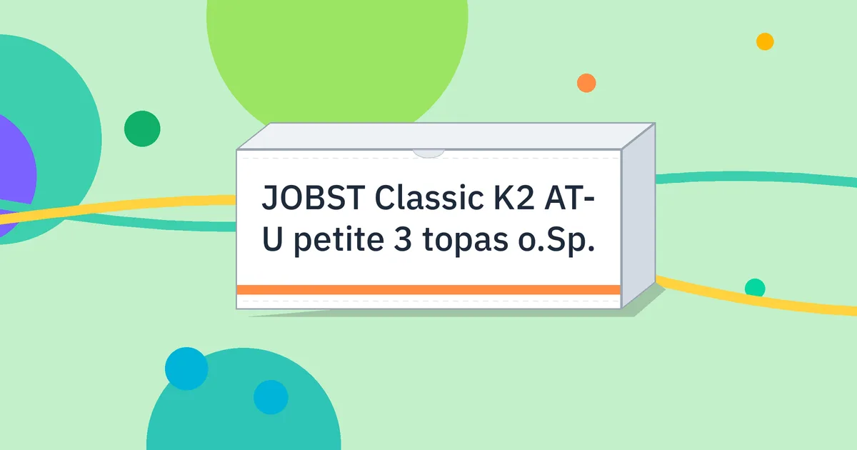 Symbolbild: Packung mit der Aufschrift JOBST Classic K2 AT-U petite 3 topas o.Sp. (PZN 13068583) – Verfügbarkeit und Bezug in Apotheken in Frankfurt am Main