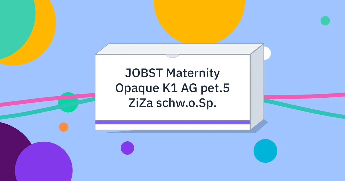 Symbolbild: Packung mit der Aufschrift JOBST Maternity Opaque K1 AG pet.5 ZiZa schw.o.Sp. (PZN 15852542) – Verfügbarkeit und Bezug in Apotheken in Frankfurt am Main