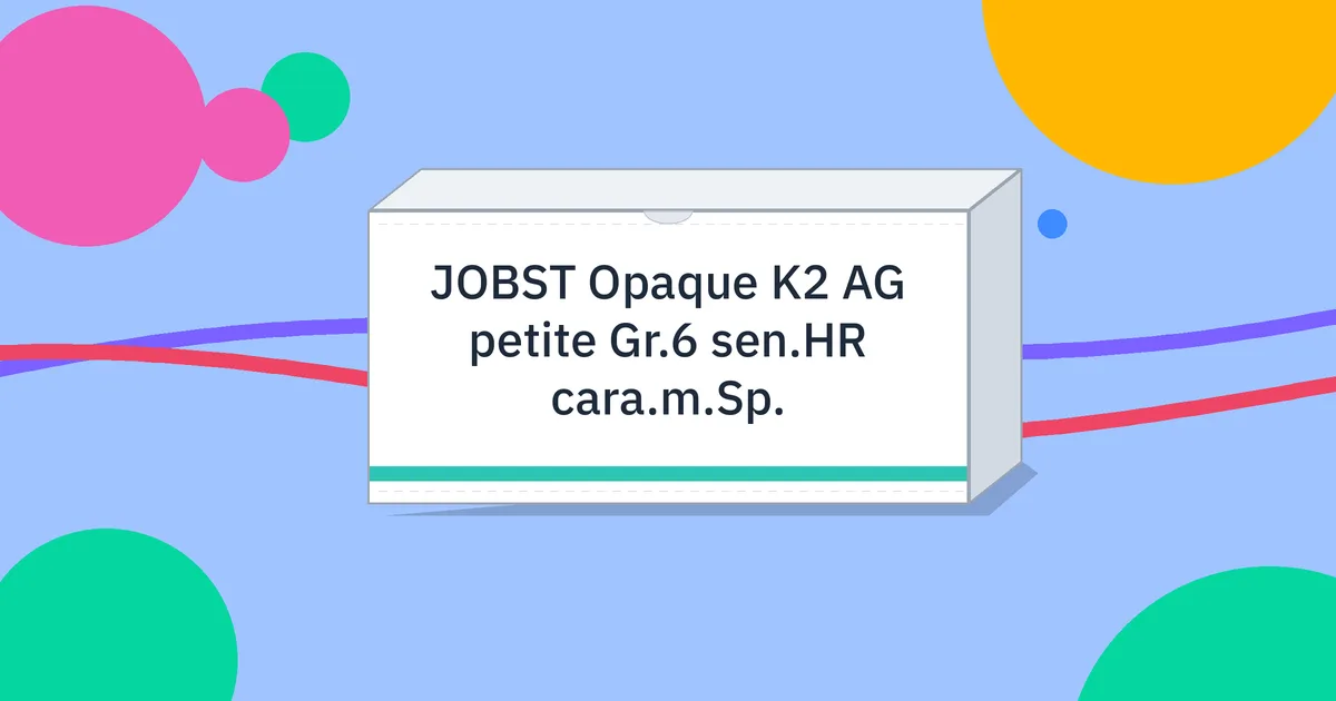 Symbolbild: Packung mit der Aufschrift JOBST Opaque K2 AG petite Gr.6 sen.HR cara.m.Sp. (PZN 12142403) – Verfügbarkeit und Bezug in Apotheken in Frankfurt am Main