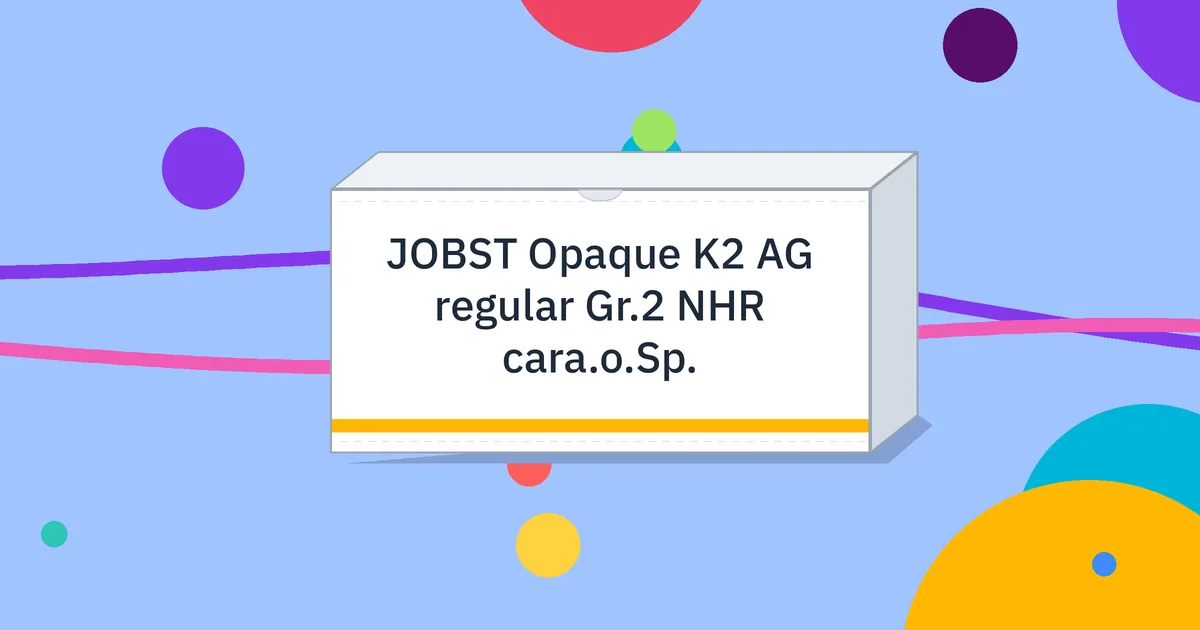 Symbolbild: Packung mit der Aufschrift JOBST Opaque K2 AG regular Gr.2 NHR cara.o.Sp. (PZN 10723283) – Verfügbarkeit und Bezug in Apotheken in Frankfurt am Main