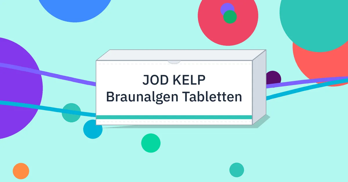 Symbolbild: Packung mit der Aufschrift JOD KELP Braunalgen Tabletten (PZN 18666490) – Verfügbarkeit und Bezug in Apotheken in Frankfurt am Main