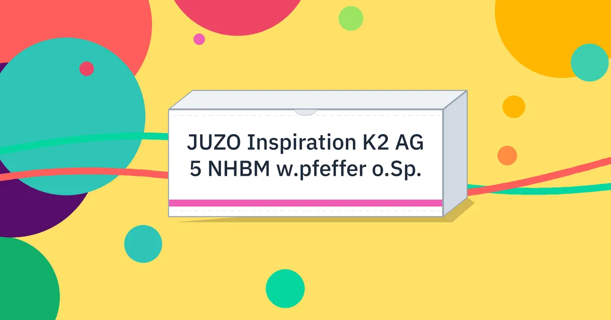 Symbolbild: Packung mit der Aufschrift JUZO Inspiration K2 AG 5 NHBM w.pfeffer o.Sp. (PZN 14946494) – Verfügbarkeit und Bezug in Apotheken in Frankfurt am Main