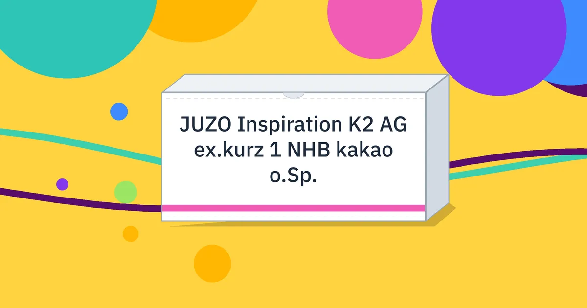 Symbolbild: Packung mit der Aufschrift JUZO Inspiration K2 AG ex.kurz 1 NHB kakao o.Sp. (PZN 14923961) – Verfügbarkeit und Bezug in Apotheken in Frankfurt am Main