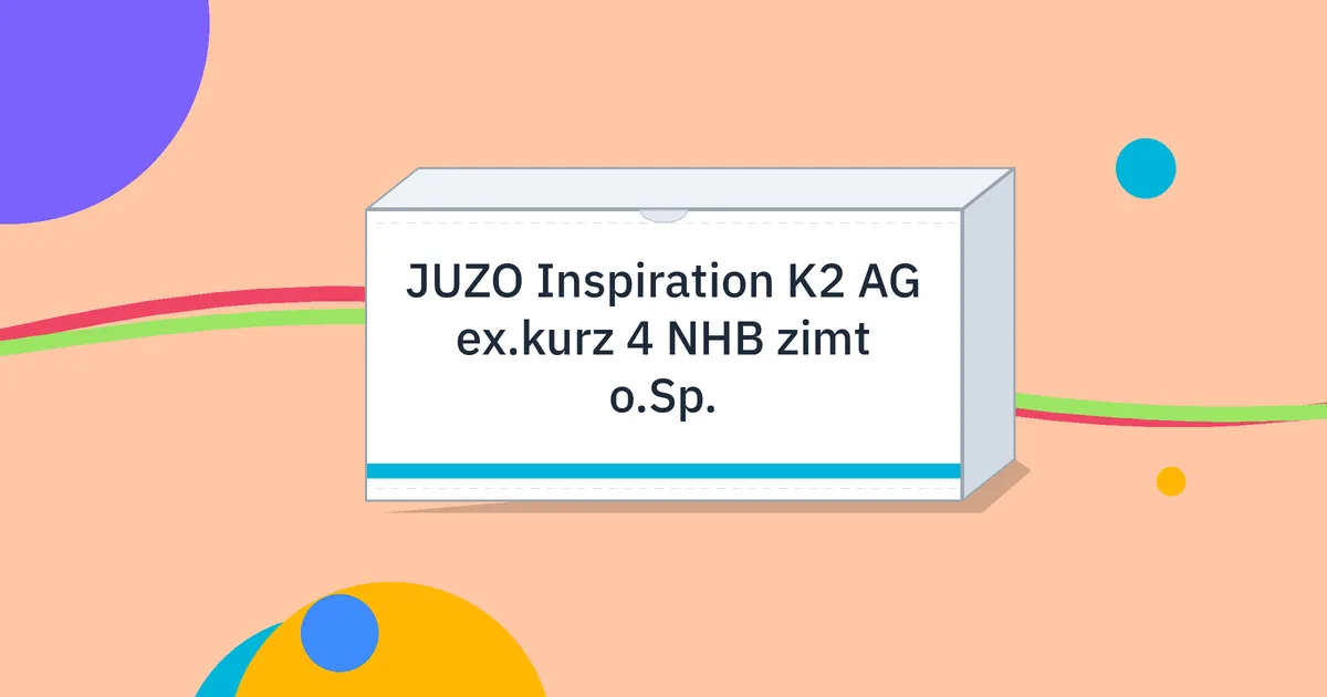 Symbolbild: Packung mit der Aufschrift JUZO Inspiration K2 AG ex.kurz 4 NHB zimt o.Sp. (PZN 14924908) – Verfügbarkeit und Bezug in Apotheken in Frankfurt am Main