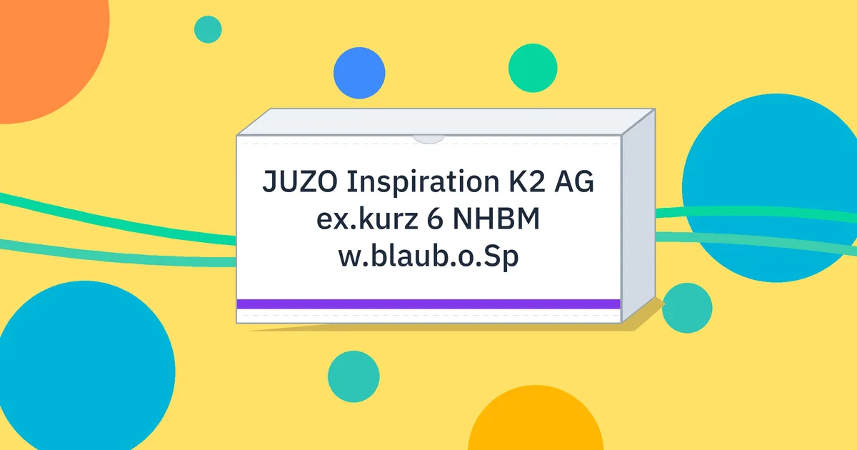 Symbolbild: Packung mit der Aufschrift JUZO Inspiration K2 AG ex.kurz 6 NHBM w.blaub.o.Sp (PZN 14965014) – Verfügbarkeit und Bezug in Apotheken in Frankfurt am Main