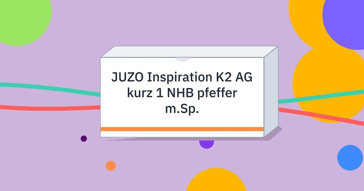 Symbolbild: Packung mit der Aufschrift JUZO Inspiration K2 AG kurz 1 NHB pfeffer m.Sp. (PZN 14920543) – Verfügbarkeit und Bezug in Apotheken in Frankfurt am Main
