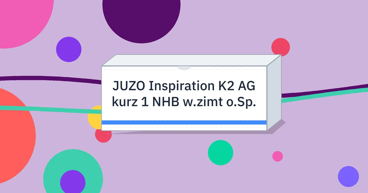 Symbolbild: Packung mit der Aufschrift JUZO Inspiration K2 AG kurz 1 NHB w.zimt o.Sp. (PZN 14920690) – Verfügbarkeit und Bezug in Apotheken in Frankfurt am Main