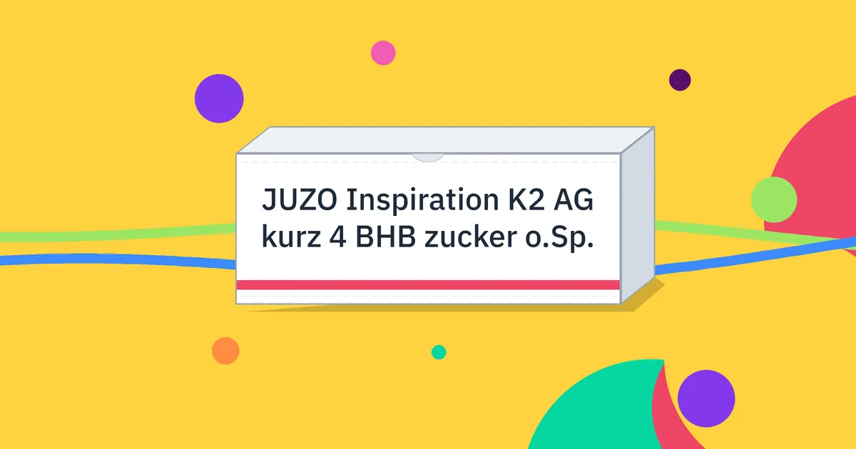 Symbolbild: Packung mit der Aufschrift JUZO Inspiration K2 AG kurz 4 BHB zucker o.Sp. (PZN 14834559) – Verfügbarkeit und Bezug in Apotheken in Frankfurt am Main