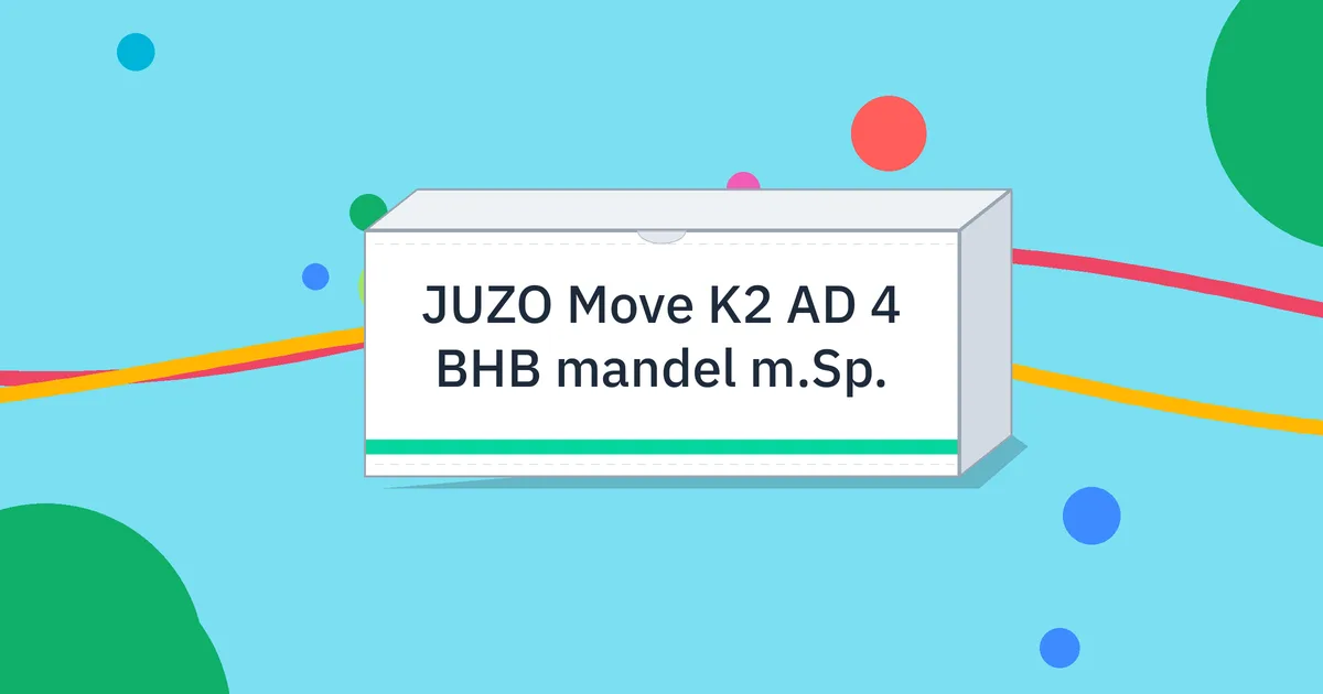 Symbolbild: Packung mit der Aufschrift JUZO Move K2 AD 4 BHB mandel m.Sp. (PZN 16340376) – Verfügbarkeit und Bezug in Apotheken in Frankfurt am Main