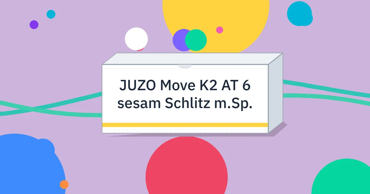 Symbolbild: Packung mit der Aufschrift JUZO Move K2 AT 6 sesam Schlitz m.Sp. (PZN 20668728) – Verfügbarkeit und Bezug in Apotheken in Frankfurt am Main