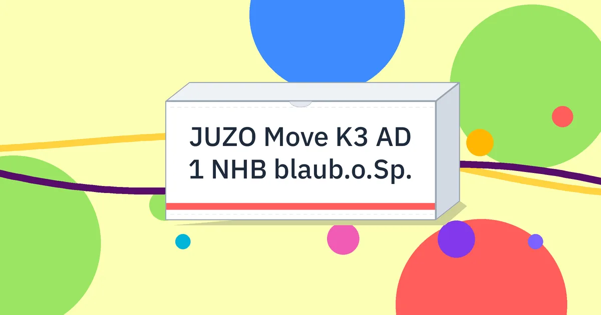 Symbolbild: Packung mit der Aufschrift JUZO Move K3 AD 1 NHB blaub.o.Sp. (PZN 18571335) – Verfügbarkeit und Bezug in Apotheken in Frankfurt am Main