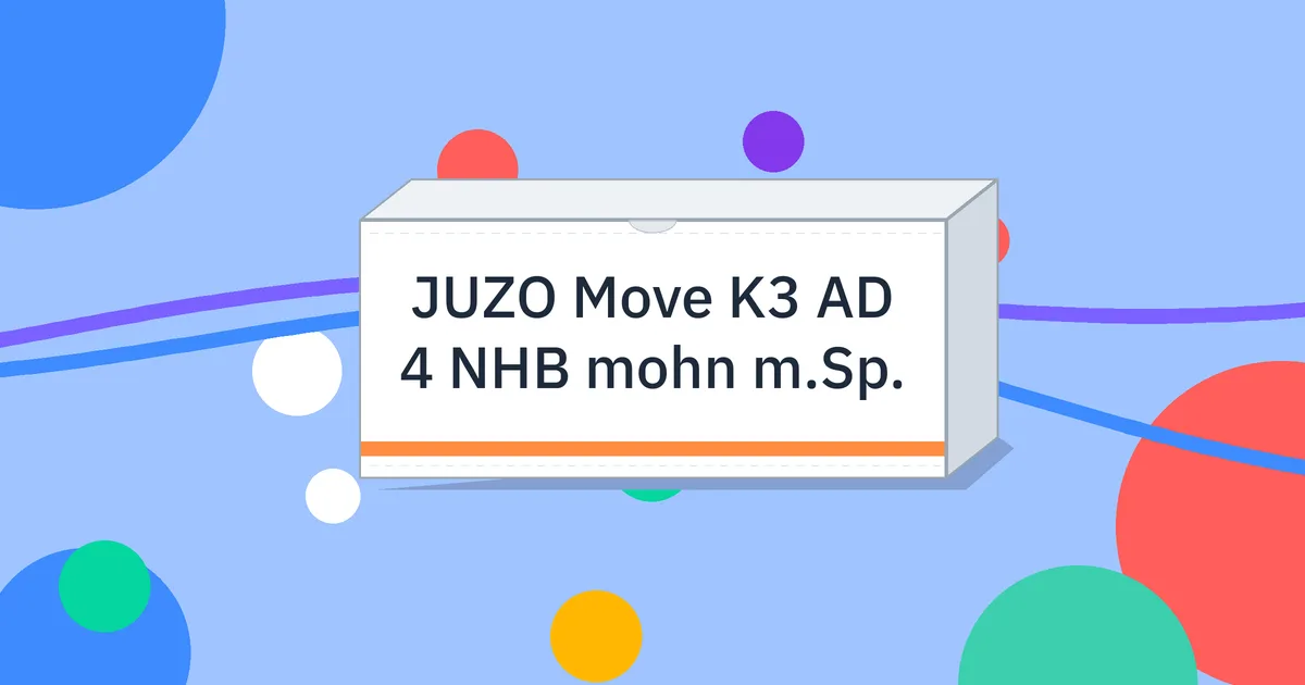Symbolbild: Packung mit der Aufschrift JUZO Move K3 AD 4 NHB mohn m.Sp. (PZN 18570784) – Verfügbarkeit und Bezug in Apotheken in Frankfurt am Main