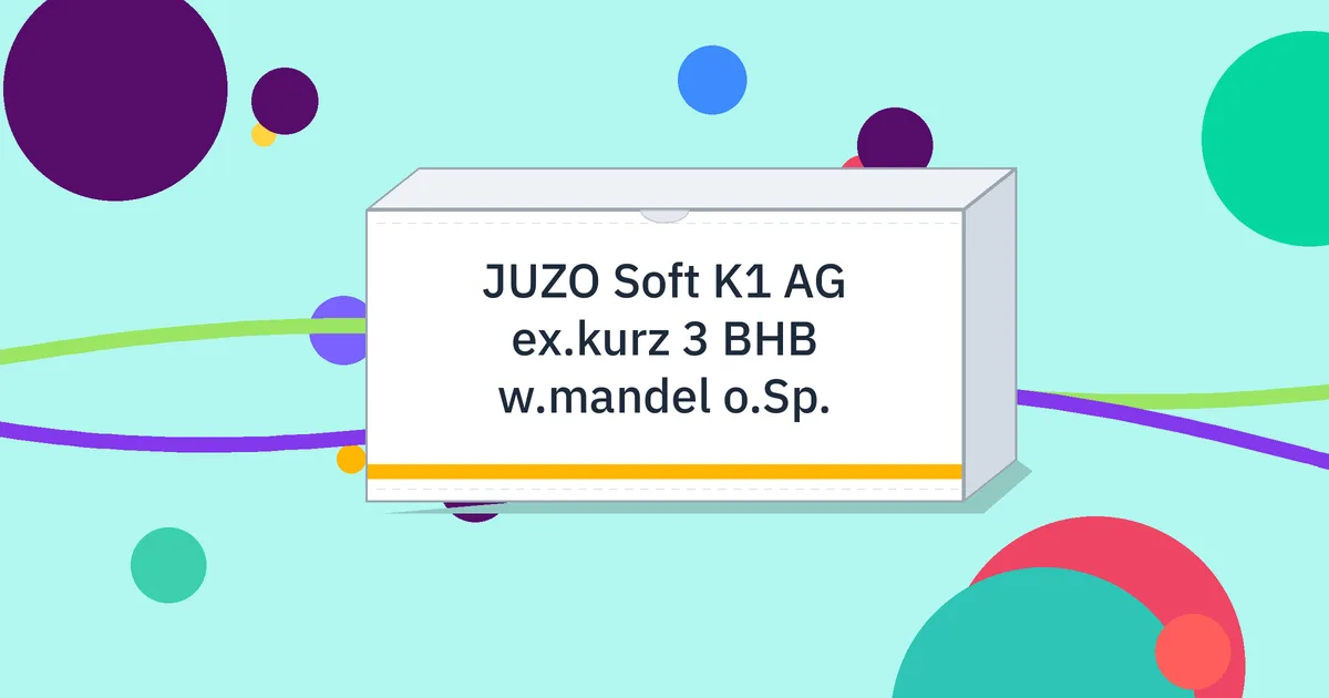 Symbolbild: Packung mit der Aufschrift JUZO Soft K1 AG ex.kurz 3 BHB w.mandel o.Sp. (PZN 14840270) – Verfügbarkeit und Bezug in Apotheken in Frankfurt am Main