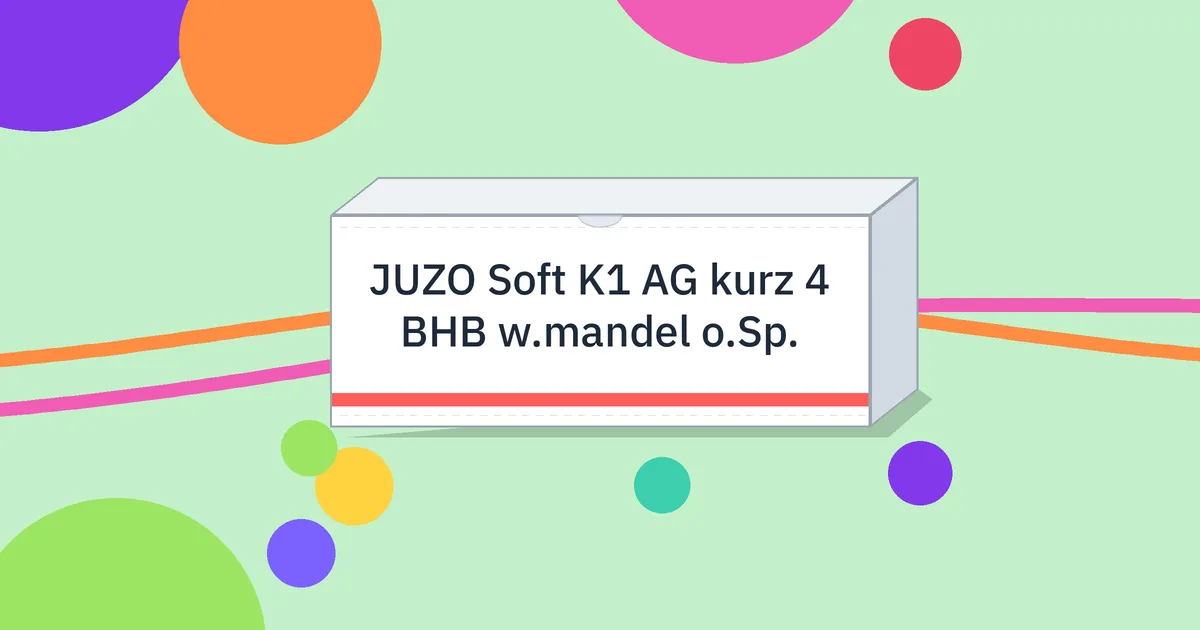 Symbolbild: Packung mit der Aufschrift JUZO Soft K1 AG kurz 4 BHB w.mandel o.Sp. (PZN 14838959) – Verfügbarkeit und Bezug in Apotheken in Frankfurt am Main