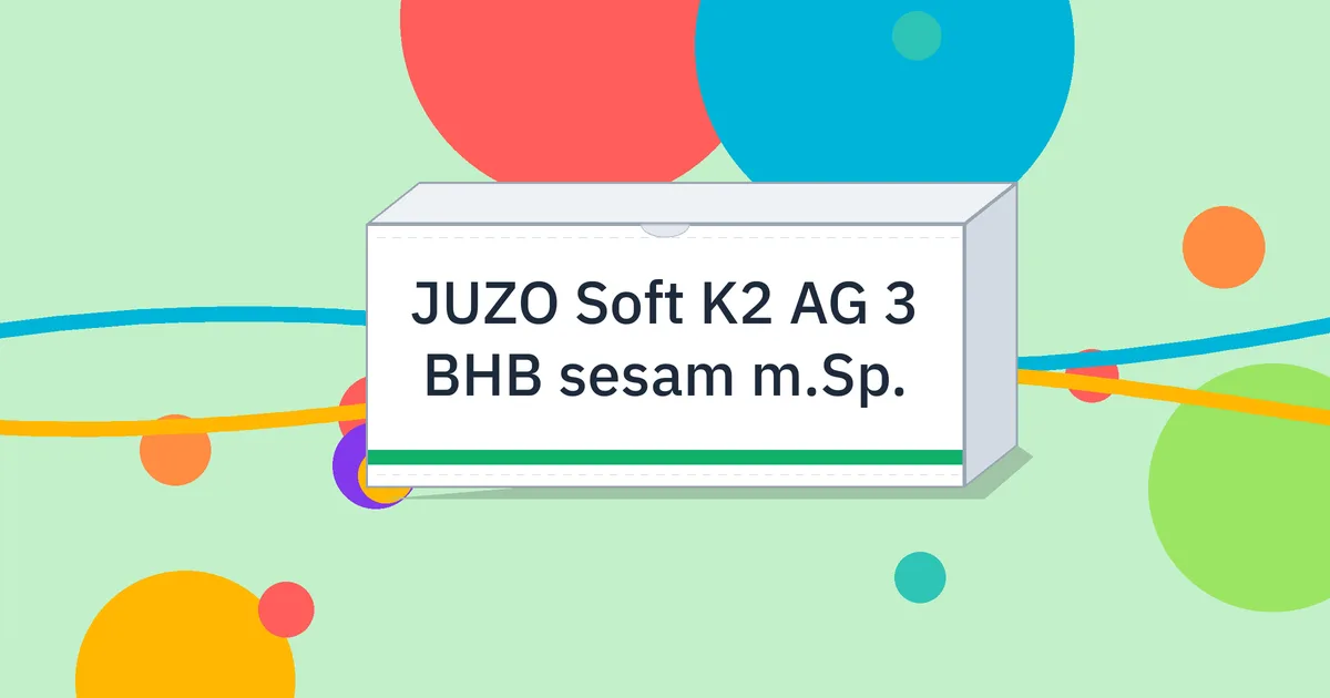 Symbolbild: Packung mit der Aufschrift JUZO Soft K2 AG 3 BHB sesam m.Sp. (PZN 14824785) – Verfügbarkeit und Bezug in Apotheken in Frankfurt am Main