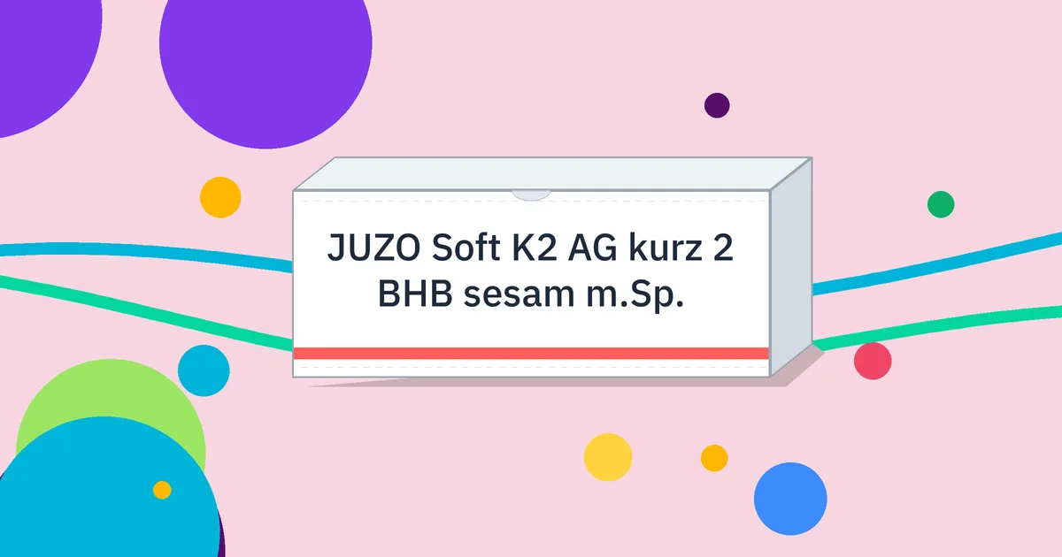 Symbolbild: Packung mit der Aufschrift JUZO Soft K2 AG kurz 2 BHB sesam m.Sp. (PZN 14826086) – Verfügbarkeit und Bezug in Apotheken in Frankfurt am Main