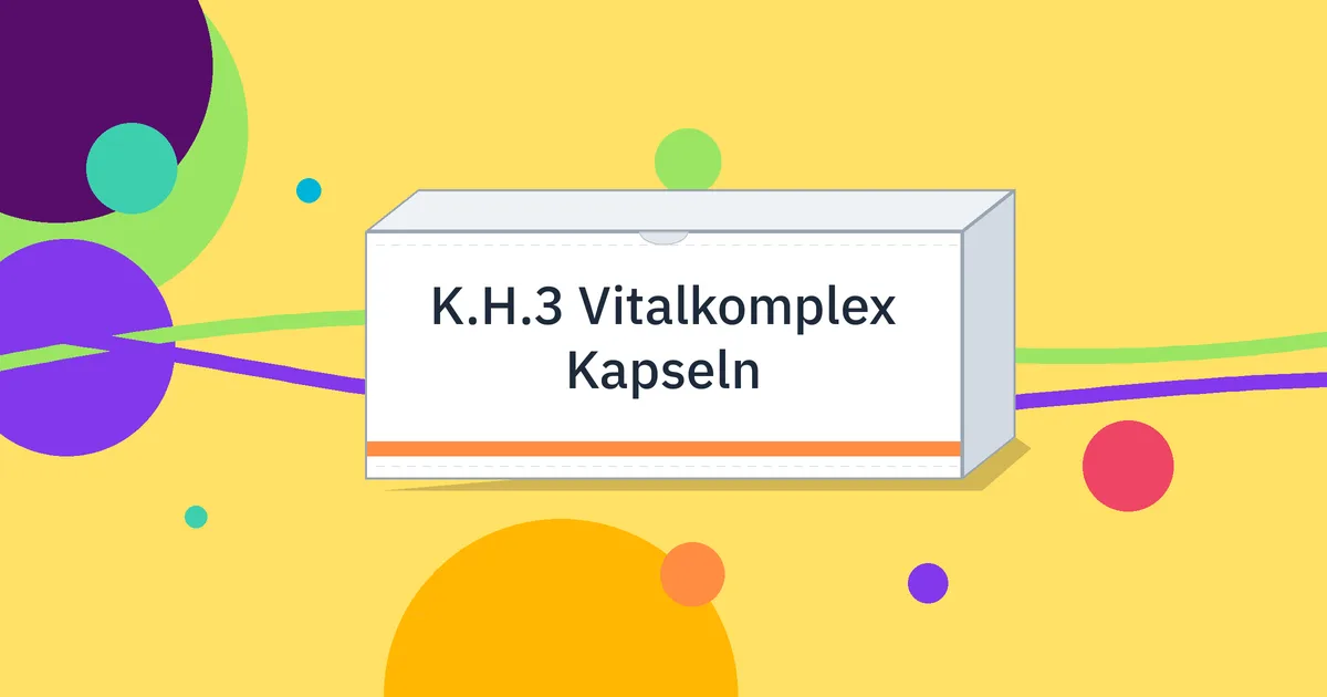 Symbolbild: Packung mit der Aufschrift K.H.3 Vitalkomplex Kapseln (PZN 11524522) – Verfügbarkeit und Bezug in Apotheken in Frankfurt am Main