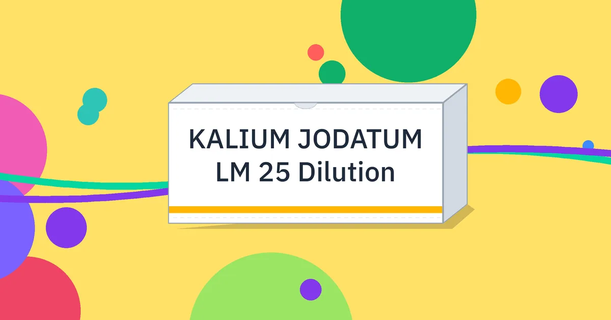 Symbolbild: Packung mit der Aufschrift KALIUM JODATUM LM 25 Dilution (PZN 12922561) – Verfügbarkeit und Bezug in Apotheken in Frankfurt am Main