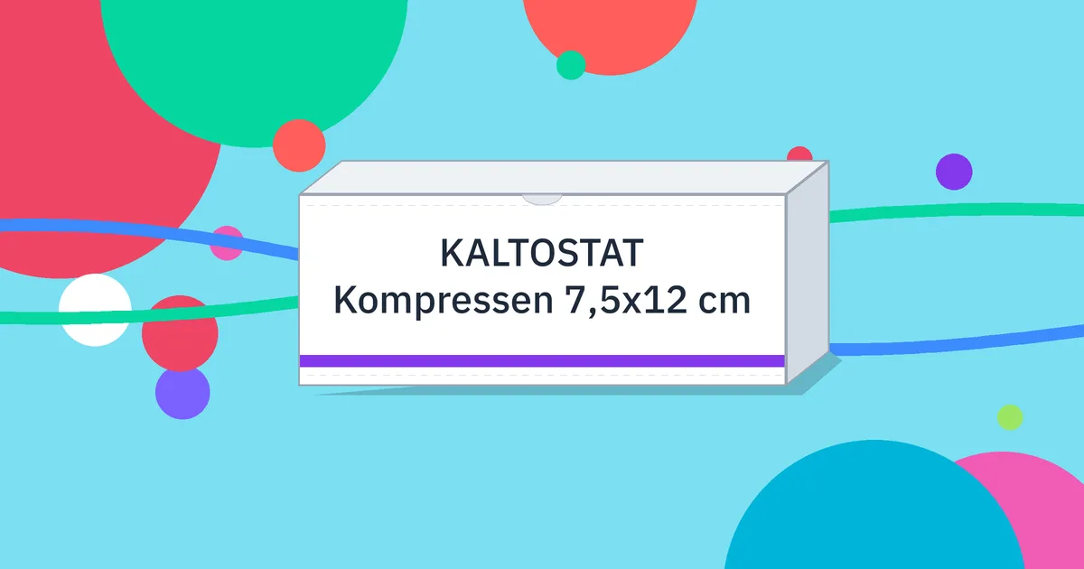 Symbolbild: Packung mit der Aufschrift KALTOSTAT Kompressen 7,5x12 cm (PZN 06965313) – Verfügbarkeit und Bezug in Apotheken in Frankfurt am Main