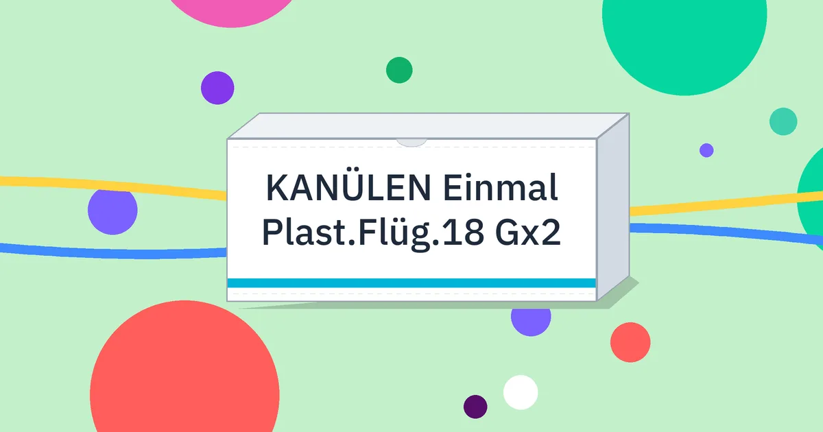Symbolbild: Packung mit der Aufschrift KANÜLEN Einmal Plast.Flüg.18 Gx2 (PZN 02440944) – Verfügbarkeit und Bezug in Apotheken in Frankfurt am Main