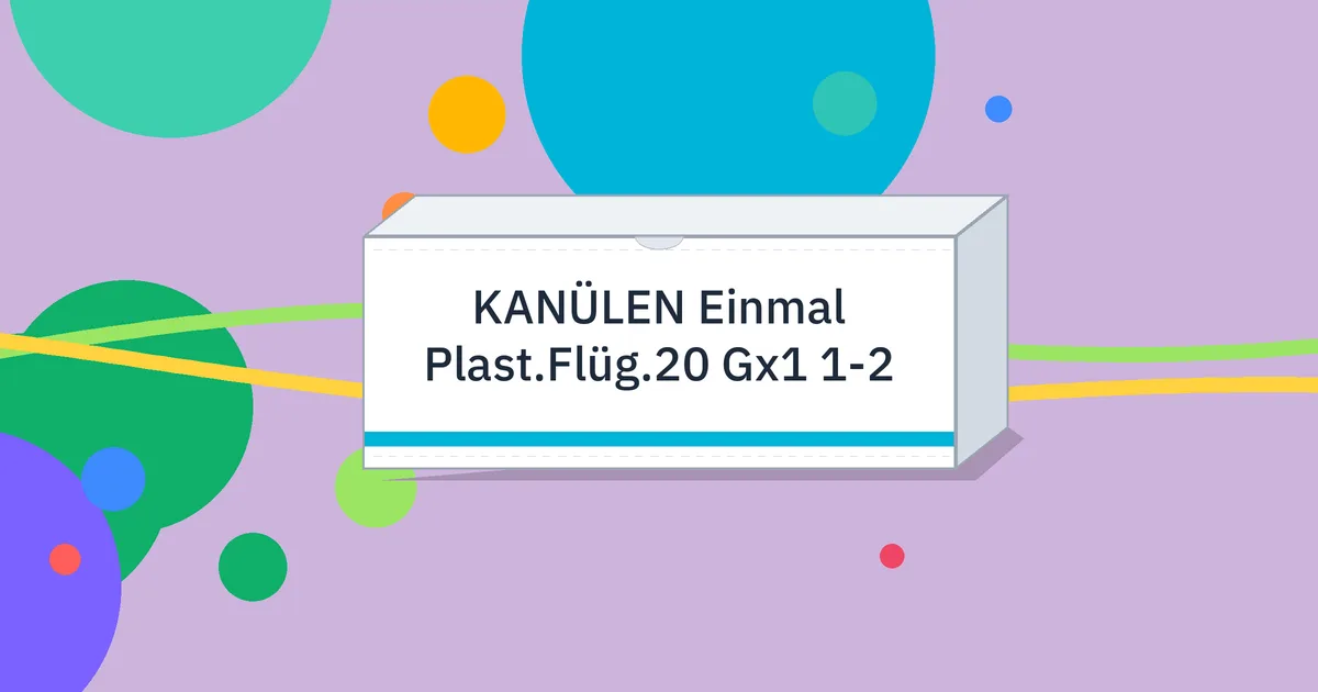 Symbolbild: Packung mit der Aufschrift KANÜLEN Einmal Plast.Flüg.20 Gx1 1-2 (PZN 02440973) – Verfügbarkeit und Bezug in Apotheken in Frankfurt am Main