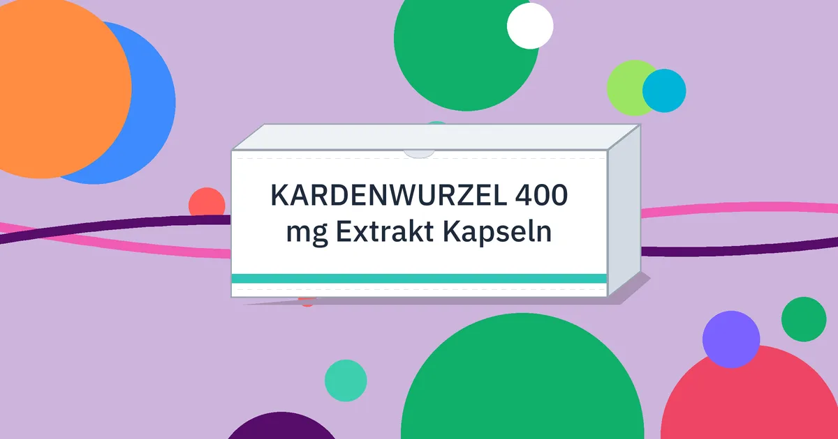 Symbolbild: Packung mit der Aufschrift KARDENWURZEL 400 mg Extrakt Kapseln (PZN 17581722) – Verfügbarkeit und Bezug in Apotheken in Frankfurt am Main