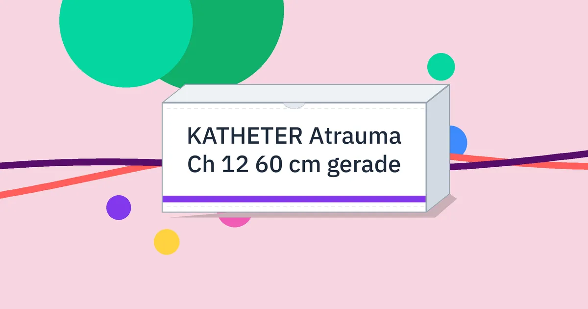 Symbolbild: Packung mit der Aufschrift KATHETER Atrauma Ch 12 60 cm gerade (PZN 10518264) – Verfügbarkeit und Bezug in Apotheken in Frankfurt am Main
