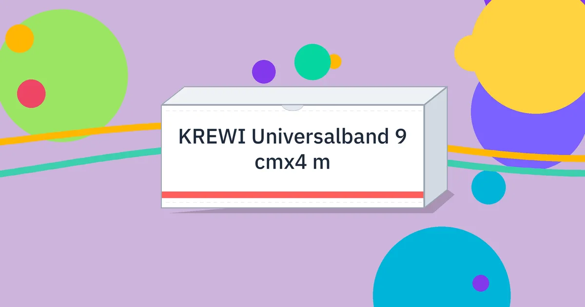Symbolbild: Packung mit der Aufschrift KREWI Universalband 9 cmx4 m (PZN 06711475) – Verfügbarkeit und Bezug in Apotheken in Frankfurt am Main