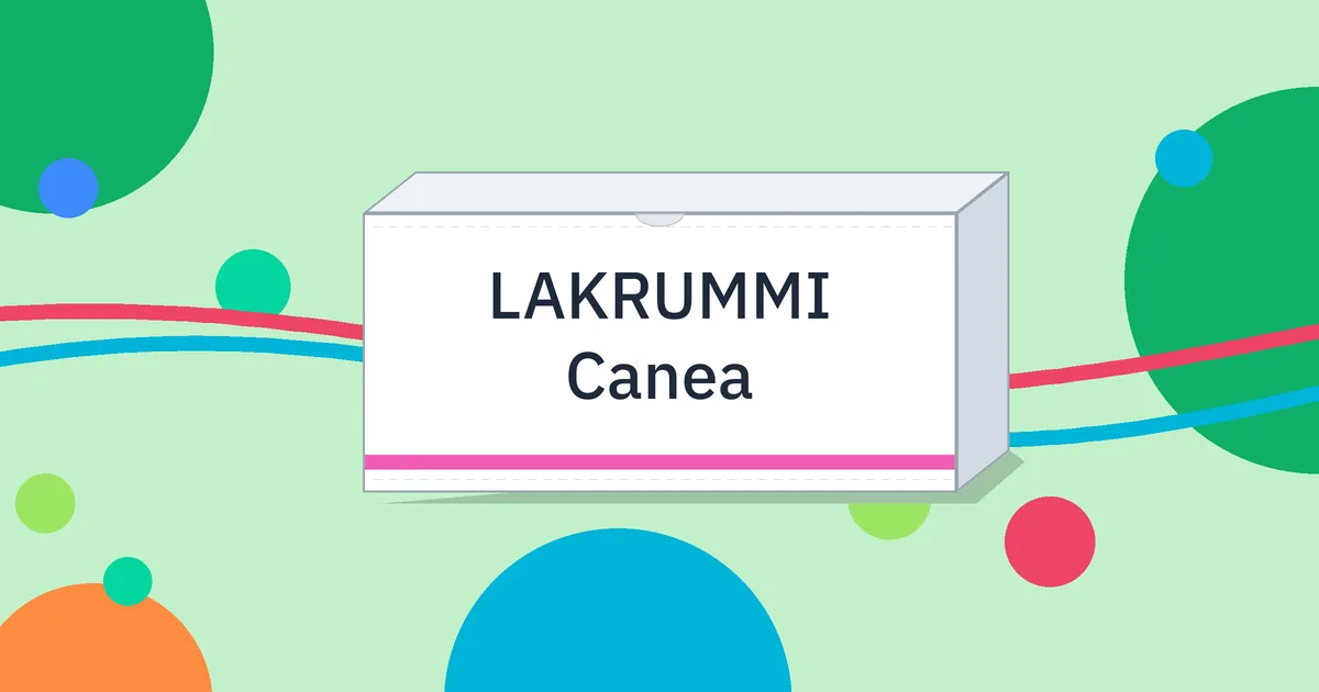 Symbolbild: Packung mit der Aufschrift LAKRUMMI Canea (PZN 02129258) – Verfügbarkeit und Bezug in Apotheken in Frankfurt am Main