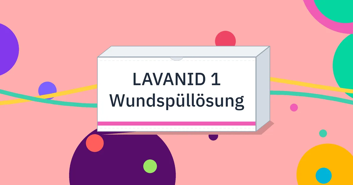 Symbolbild: Packung mit der Aufschrift LAVANID 1 Wundspüllösung (PZN 02178498) – Verfügbarkeit und Bezug in Apotheken in Frankfurt am Main