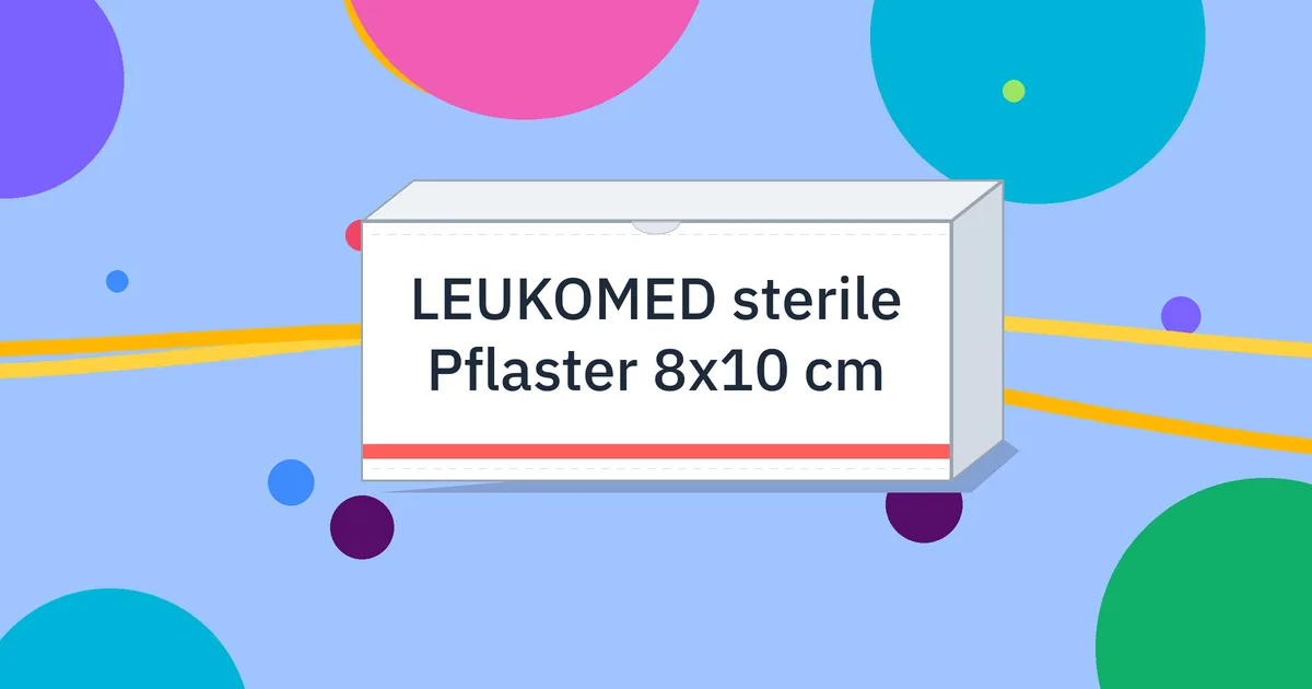 Symbolbild: Packung mit der Aufschrift LEUKOMED sterile Pflaster 8x10 cm (PZN 15316341) – Verfügbarkeit und Bezug in Apotheken in Frankfurt am Main