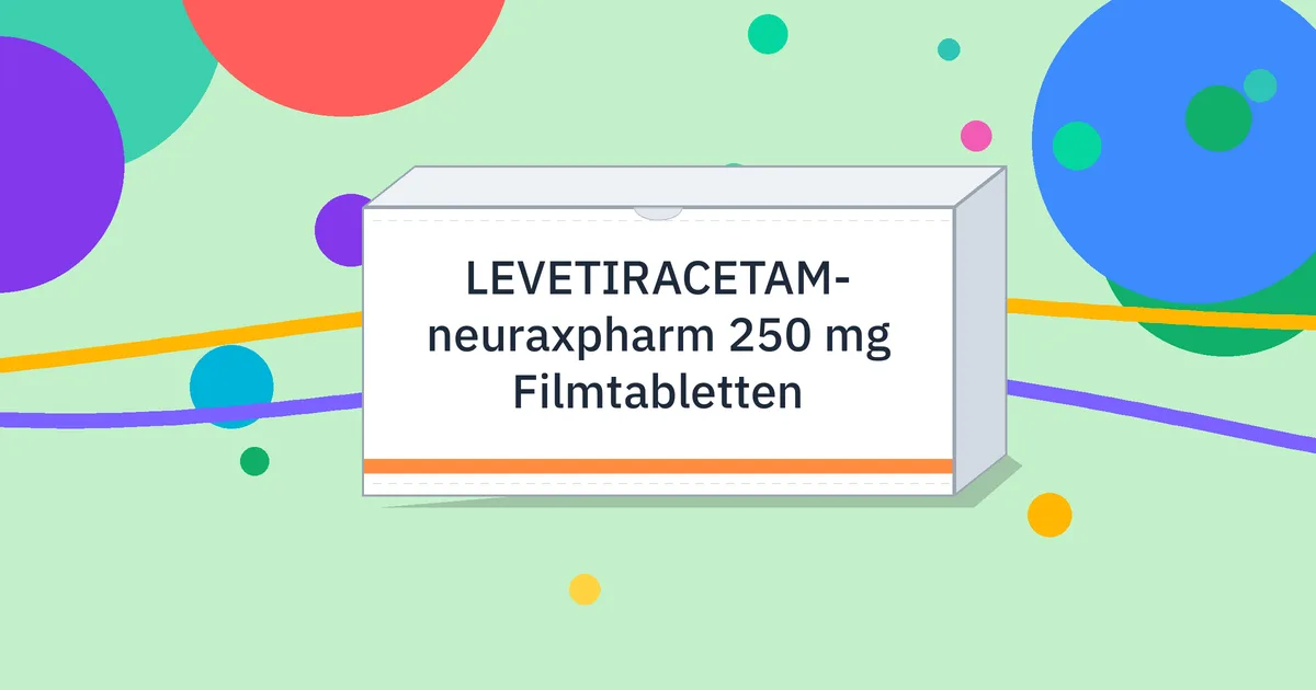 Symbolbild: Packung mit der Aufschrift LEVETIRACETAM-neuraxpharm 250 mg Filmtabletten (PZN 09064786) – Verfügbarkeit und Bezug in Apotheken in Frankfurt am Main