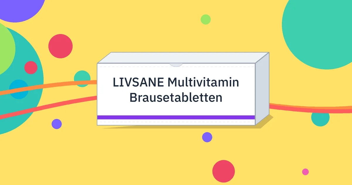 Symbolbild: Packung mit der Aufschrift LIVSANE Multivitamin Brausetabletten (PZN 12657923) – Verfügbarkeit und Bezug in Apotheken in Frankfurt am Main