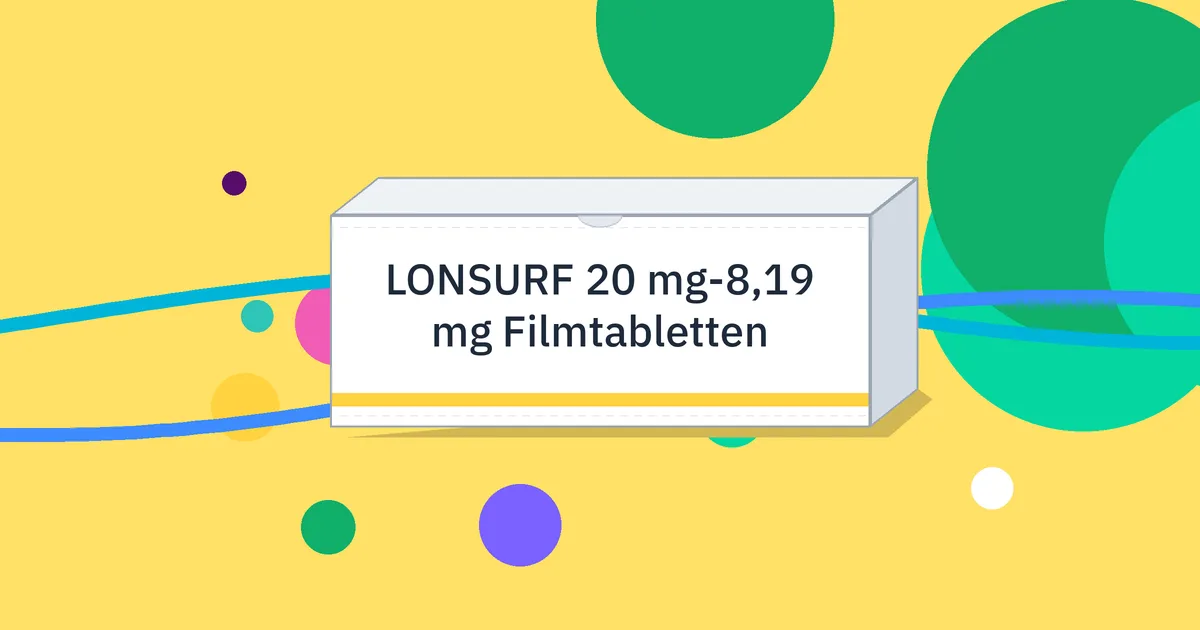 Symbolbild: Packung mit der Aufschrift LONSURF 20 mg-8,19 mg Filmtabletten (PZN 19225434) – Verfügbarkeit und Bezug in Apotheken in Frankfurt am Main