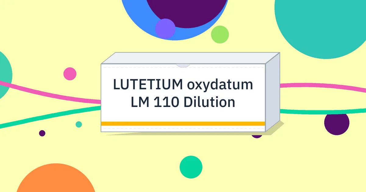 Symbolbild: Packung mit der Aufschrift LUTETIUM oxydatum LM 110 Dilution (PZN 12935115) – Verfügbarkeit und Bezug in Apotheken in Frankfurt am Main
