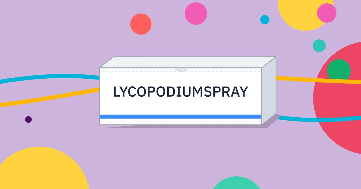 Symbolbild: Packung mit der Aufschrift LYCOPODIUMSPRAY (PZN 11873837) – Verfügbarkeit und Bezug in Apotheken in Frankfurt am Main