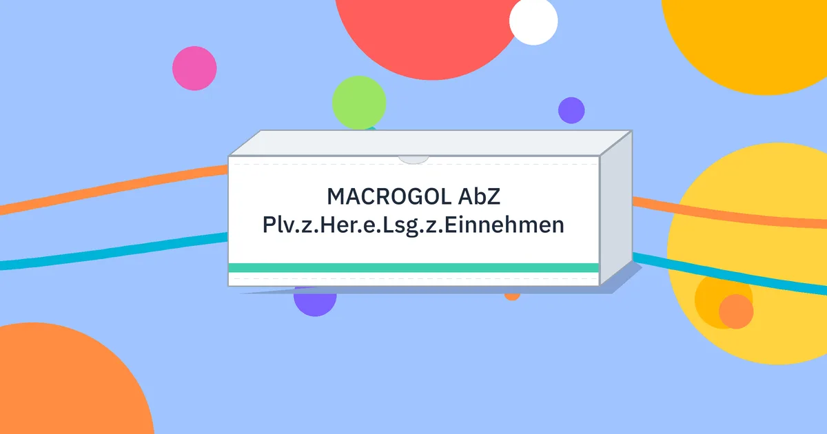 Symbolbild: Packung mit der Aufschrift MACROGOL AbZ Plv.z.Her.e.Lsg.z.Einnehmen (PZN 10398943) – Verfügbarkeit und Bezug in Apotheken in Frankfurt am Main