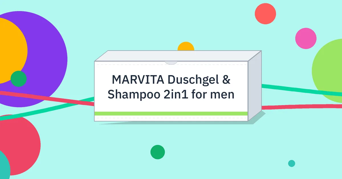 Symbolbild: Packung mit der Aufschrift MARVITA Duschgel & Shampoo 2in1 for men (PZN 15890347) – Verfügbarkeit und Bezug in Apotheken in Frankfurt am Main