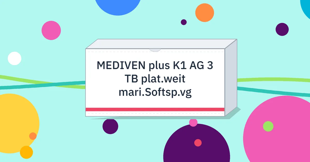 Symbolbild: Packung mit der Aufschrift MEDIVEN plus K1 AG 3 TB plat.weit mari.Softsp.vg (PZN 15060812) – Verfügbarkeit und Bezug in Apotheken in Frankfurt am Main