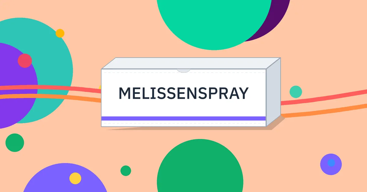 Symbolbild: Packung mit der Aufschrift MELISSENSPRAY (PZN 11713269) – Verfügbarkeit und Bezug in Apotheken in Frankfurt am Main