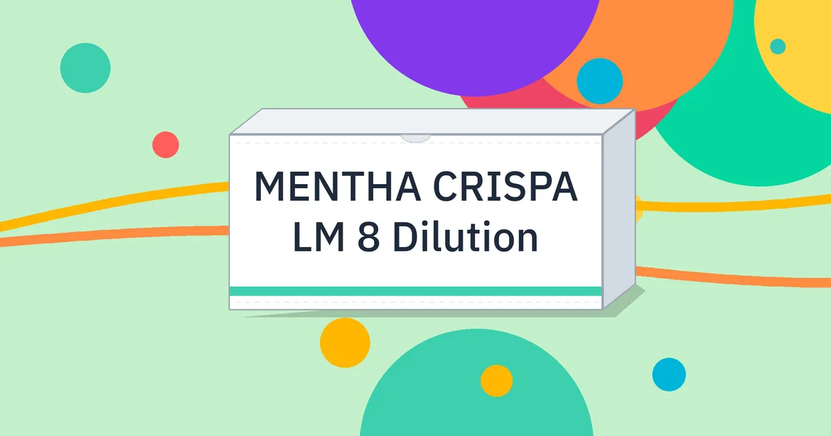 Symbolbild: Packung mit der Aufschrift MENTHA CRISPA LM 8 Dilution (PZN 13603705) – Verfügbarkeit und Bezug in Apotheken in Frankfurt am Main