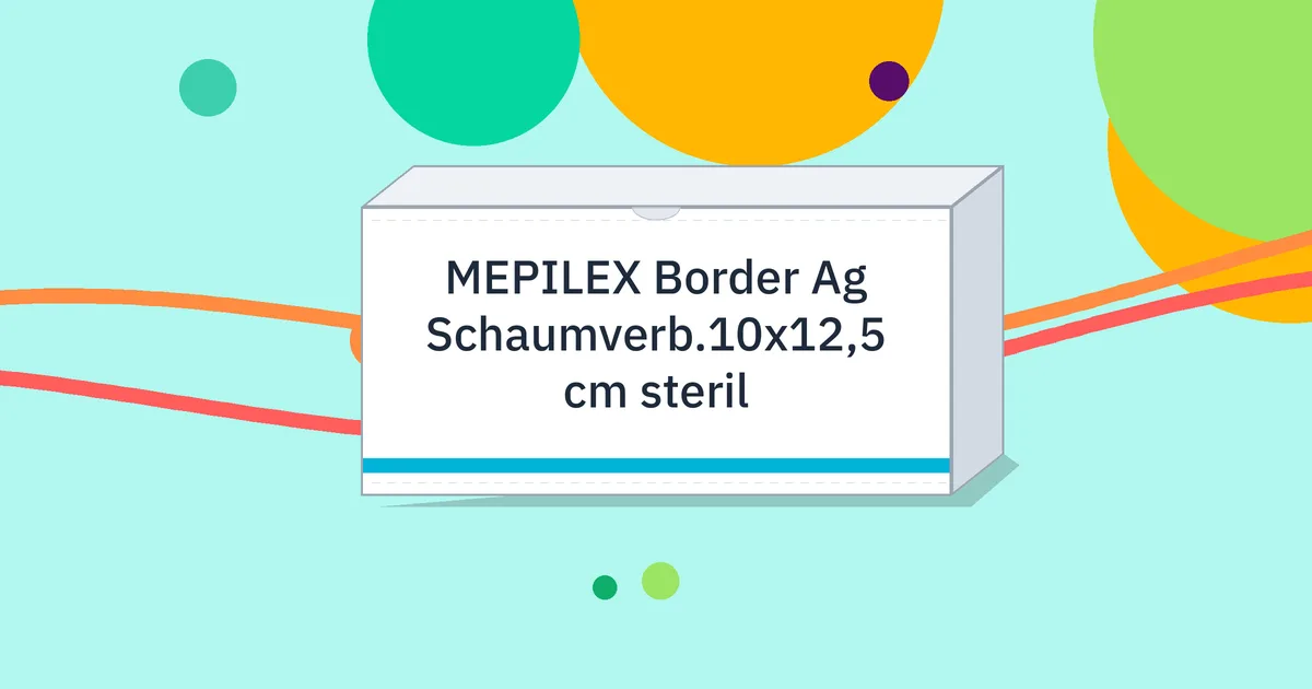 Symbolbild: Packung mit der Aufschrift MEPILEX Border Ag Schaumverb.10x12,5 cm steril (PZN 19959165) – Verfügbarkeit und Bezug in Apotheken in Frankfurt am Main
